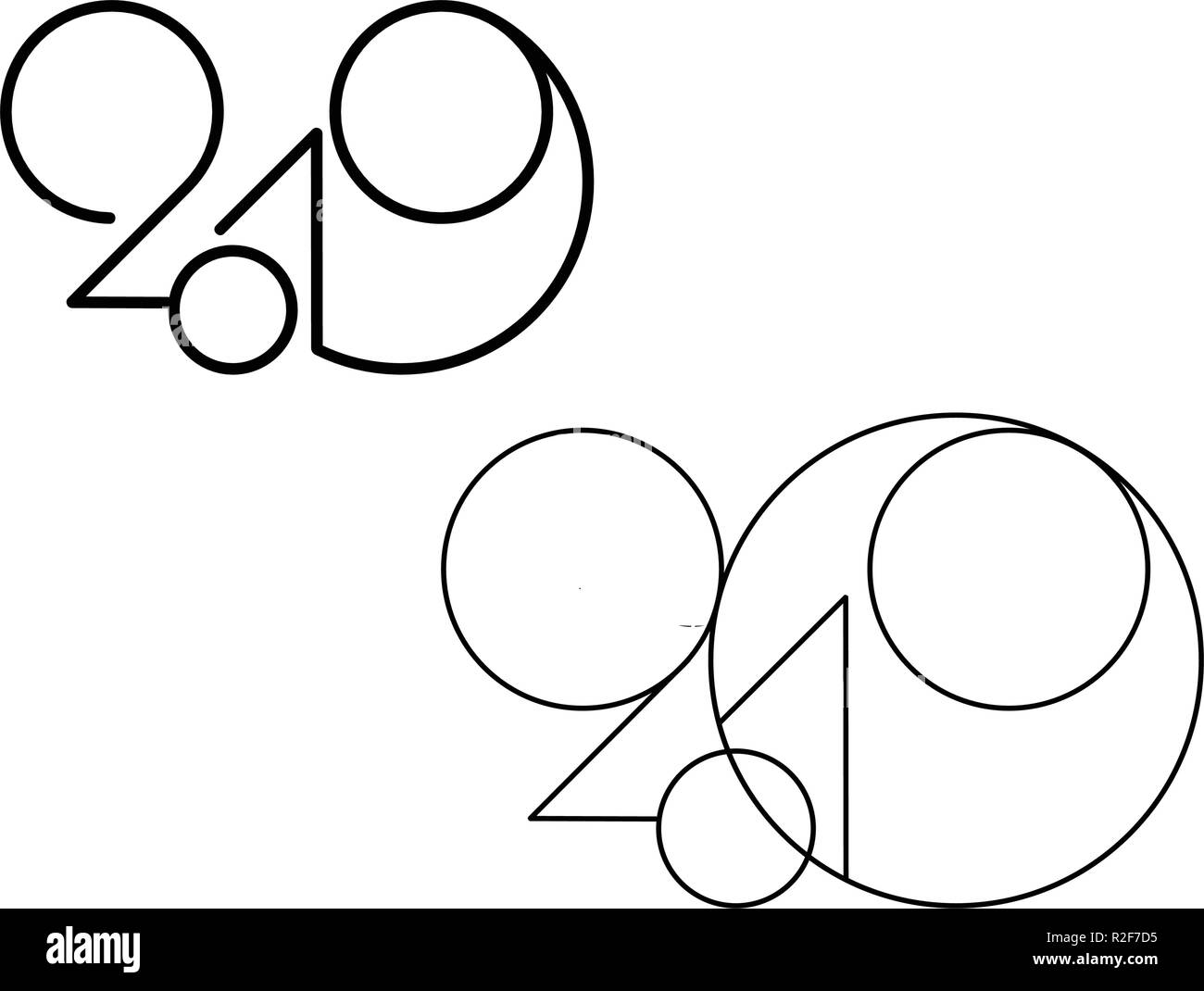 2019 logo new year vector on white background. Lettering for prints web ...