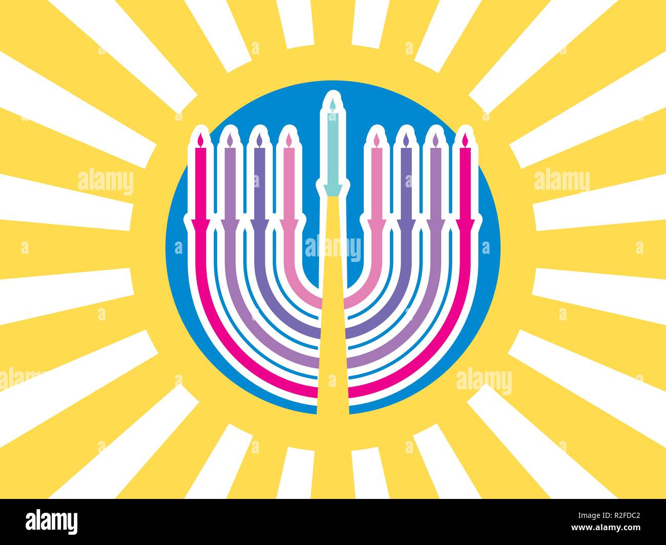 Happy hanukkah. Hanukkah candles. Menorah with nine candles on a ...