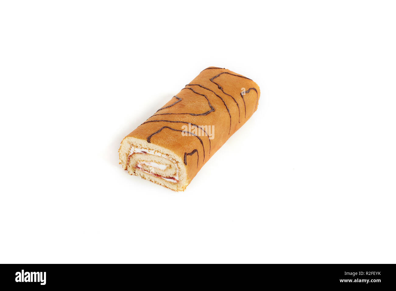 biscuit swiss roll isolated on white background Stock Photo - Alamy