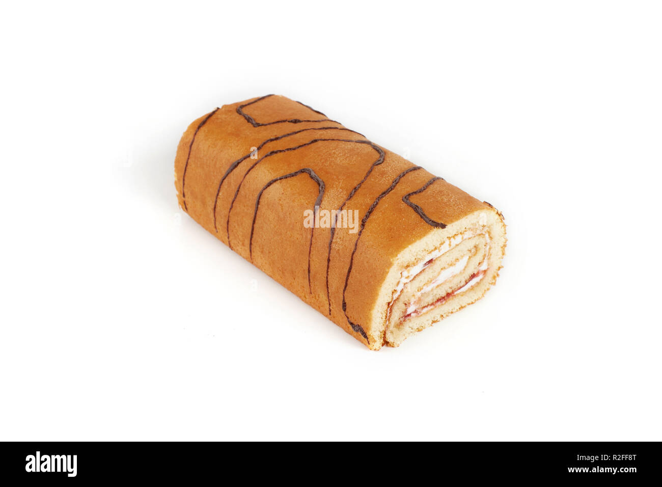 biscuit swiss roll isolated on white background Stock Photo - Alamy