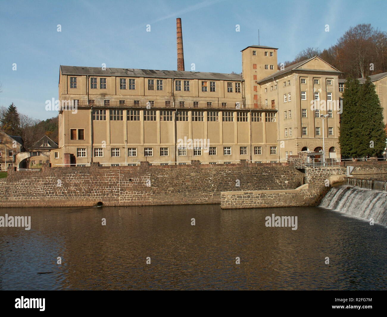 old factory along the river ii Stock Photo - Alamy