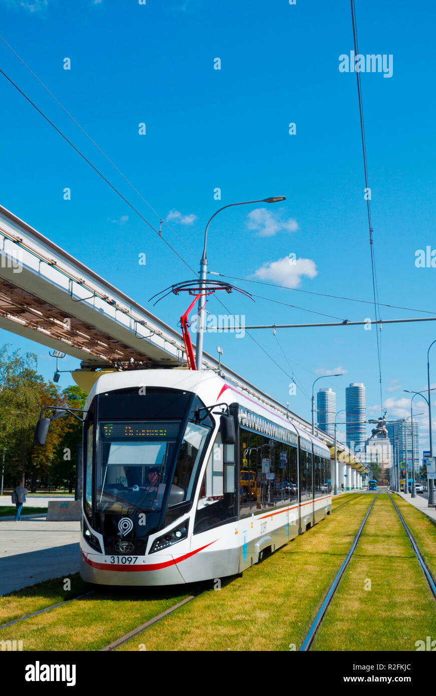 Tram, Prospekt Mira, Ostankinsky district, Moscow, Russia Stock Photo ...