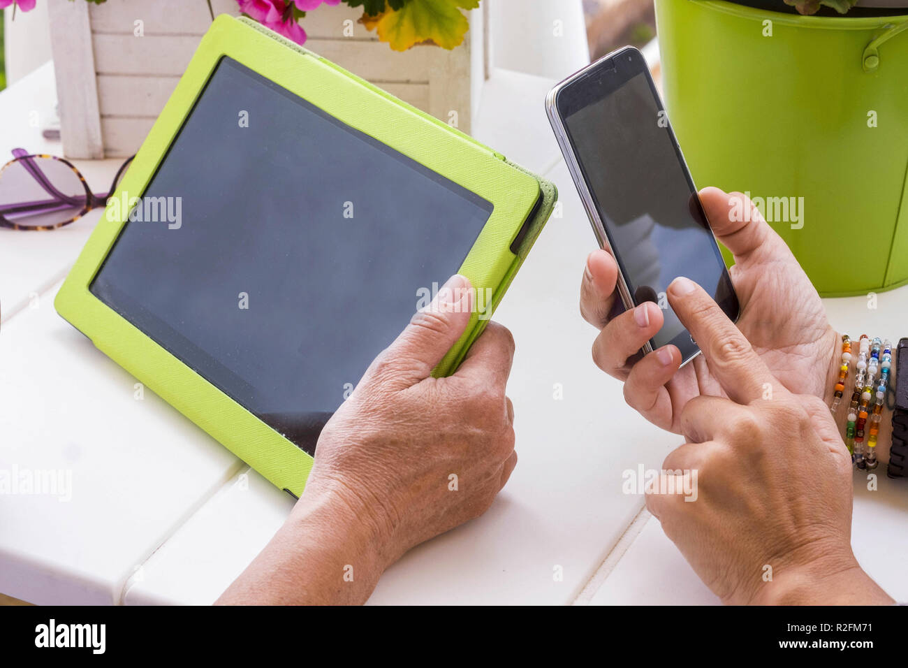 Family different technology hi-res stock photography and images - Alamy