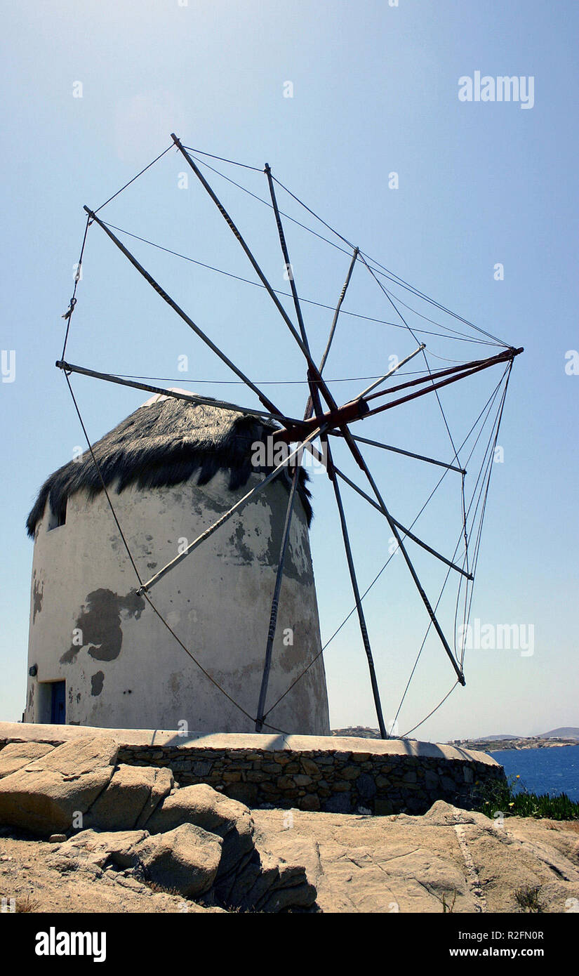 windmill in mykonos Stock Photo - Alamy