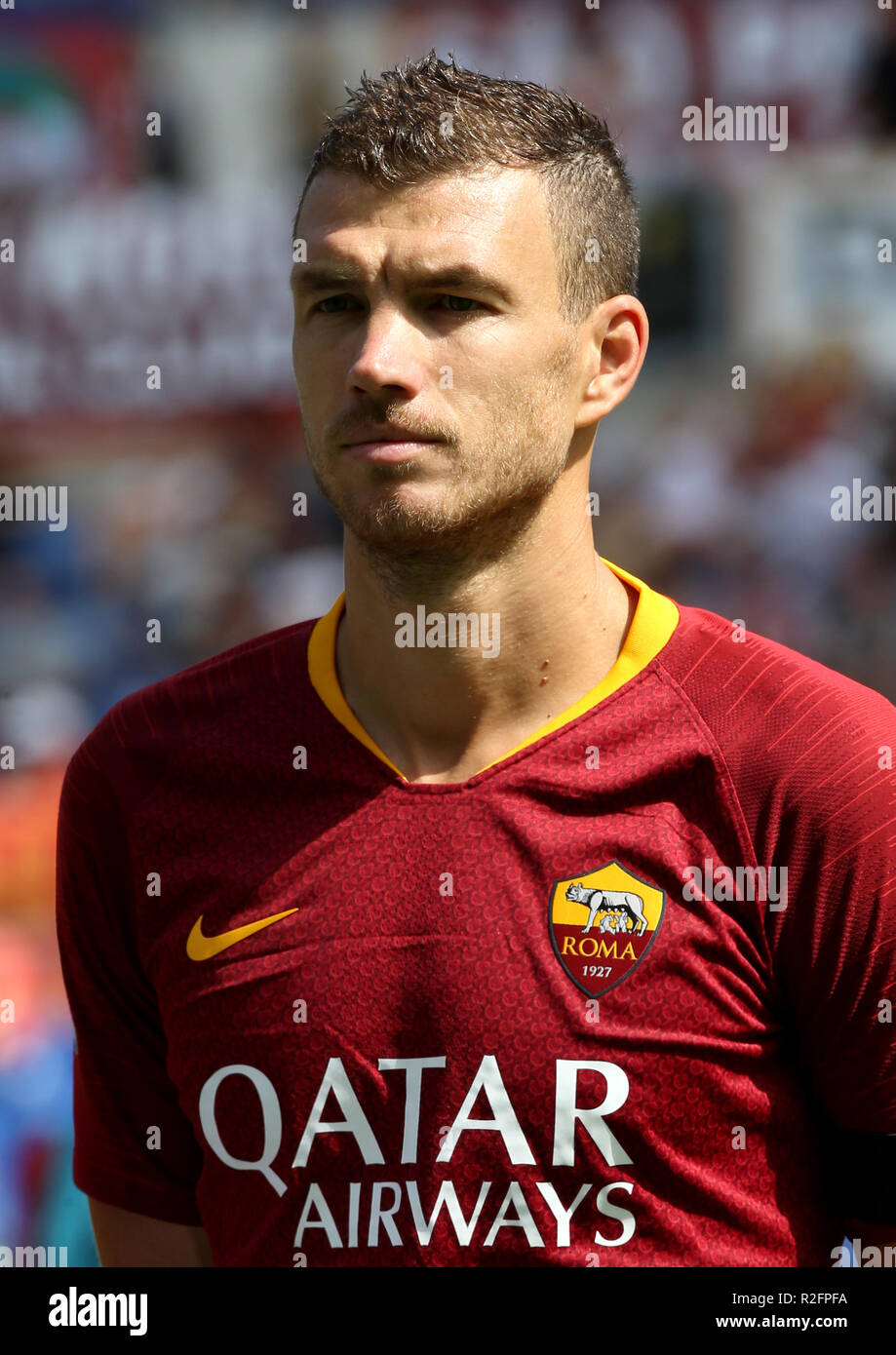 Italy - Serie A TIM 2018-2019 / ( A.S. Roma ) - Edin Dzeko Stock Photo ...