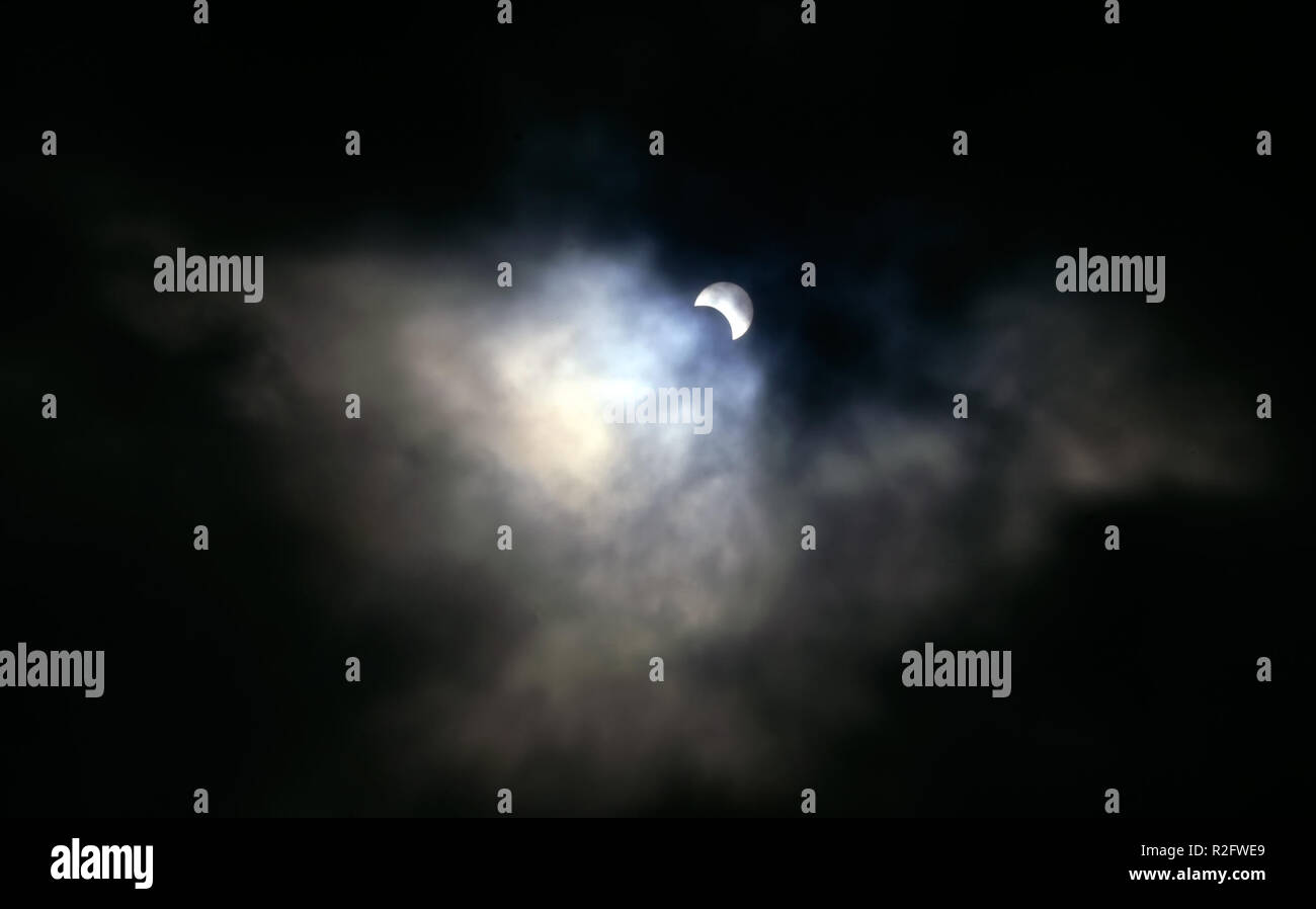 partial solar eclipse Stock Photo - Alamy