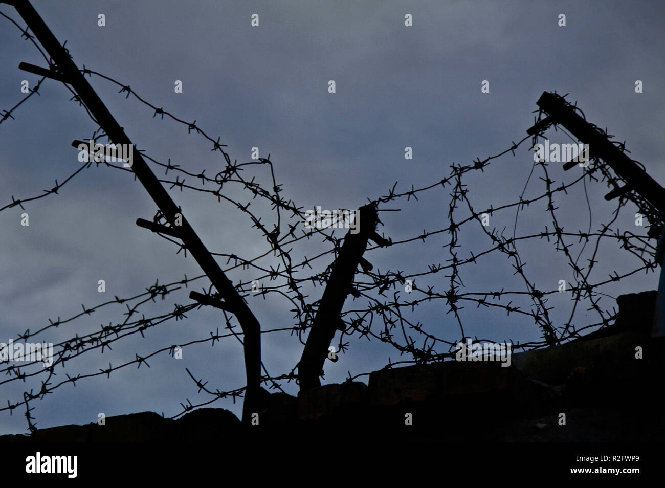 barbed wire entanglement Stock Photo - Alamy