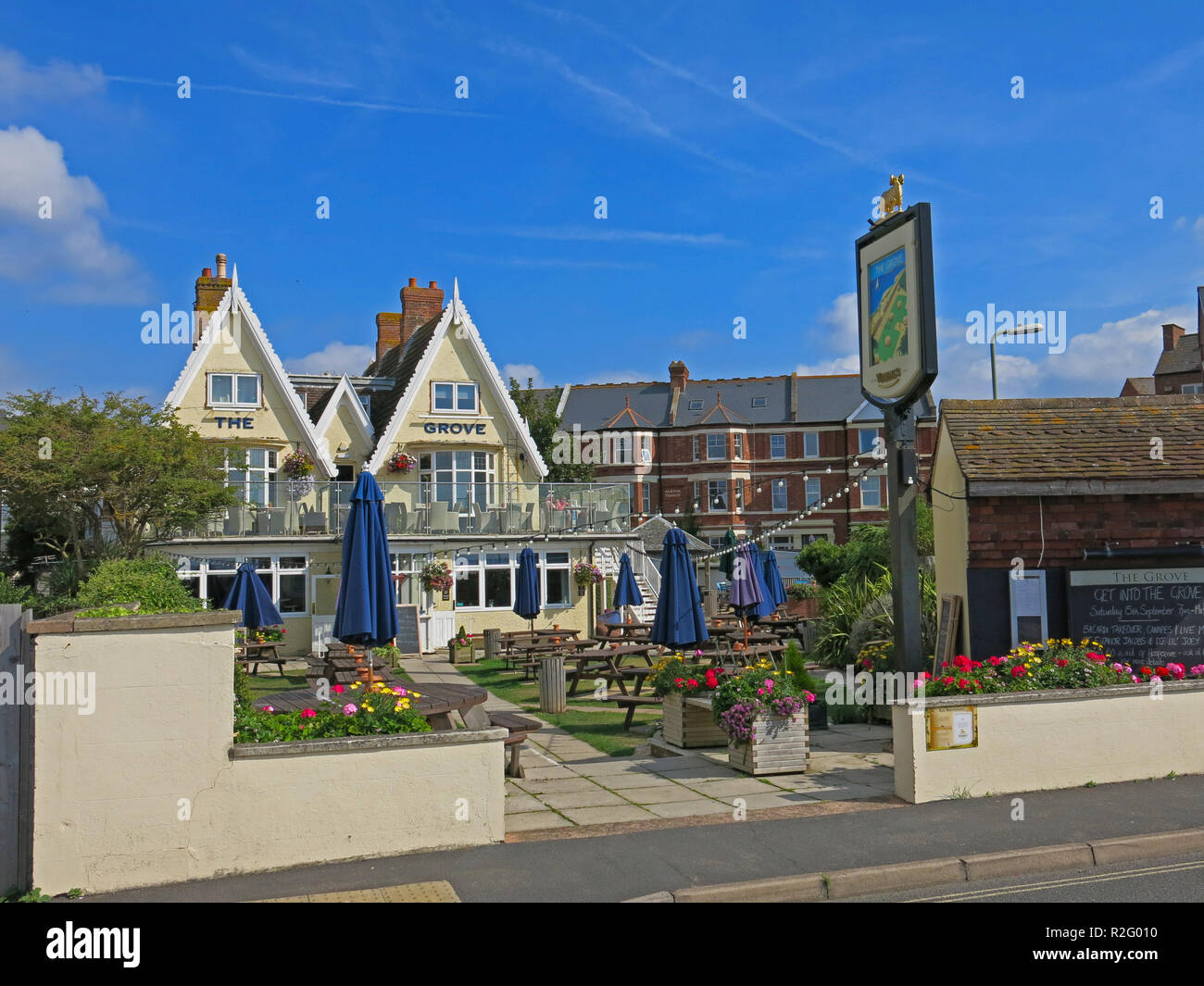 The Grove seafront pub on the Esplanade in Exmouth, Devon, England, UK ...
