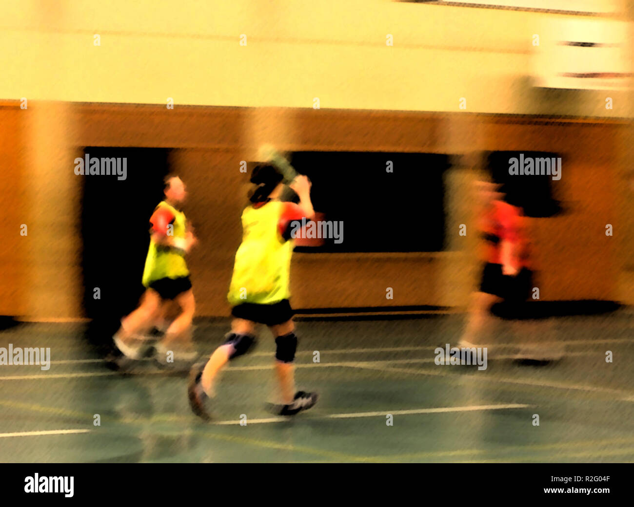 Children playing handball hi-res stock photography and images - Alamy