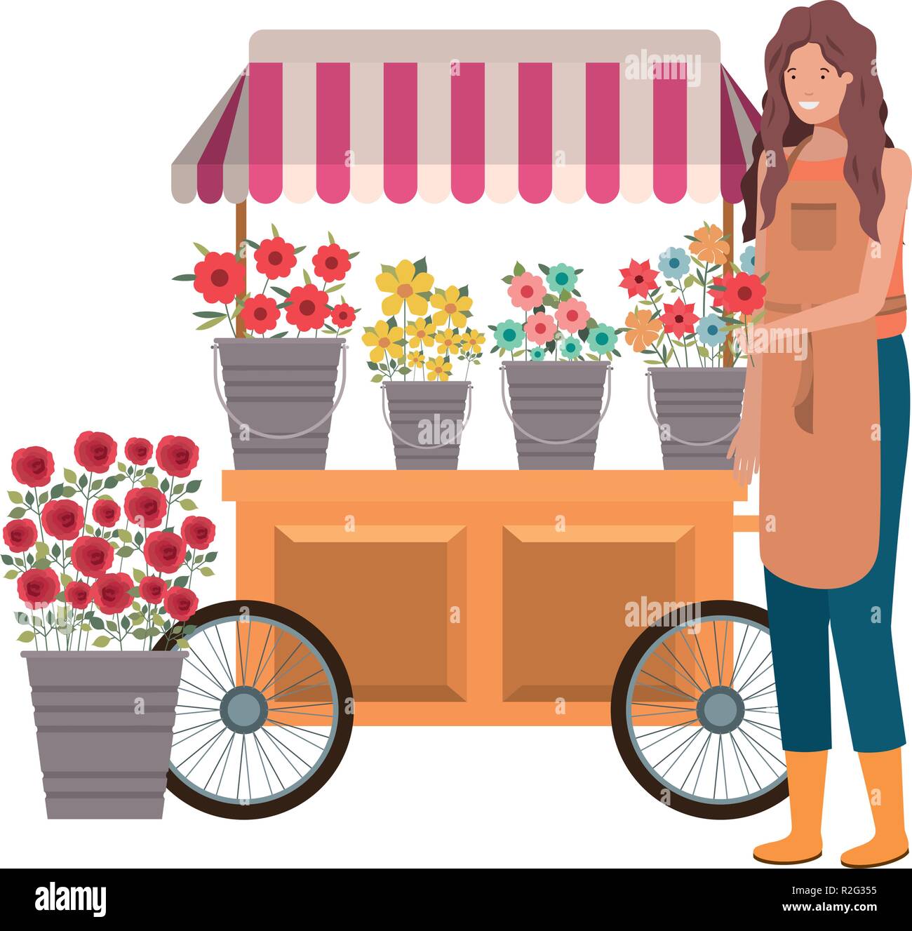 Rose seller Stock Vector Images - Alamy