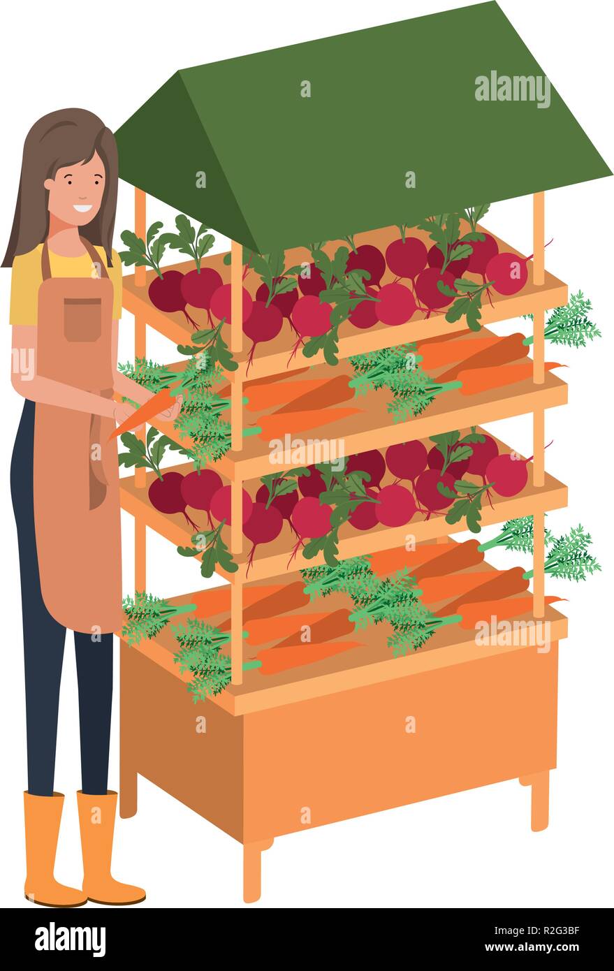 Vegetable seller Stock Vector Images - Alamy