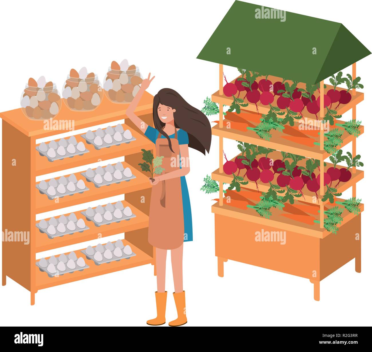 Vegetable seller Stock Vector Images - Alamy