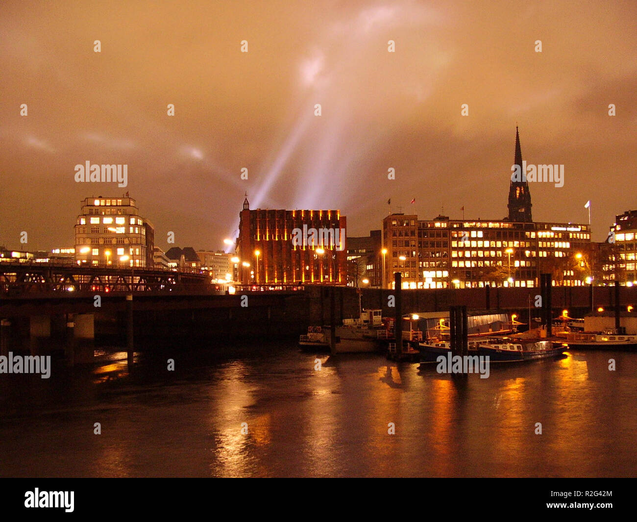harbor at night Stock Photo - Alamy