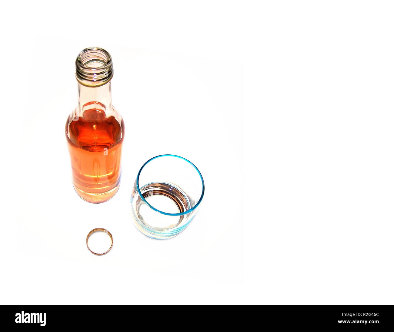 Empty glasses and drink bottles Cut Out Stock Images & Pictures - Alamy