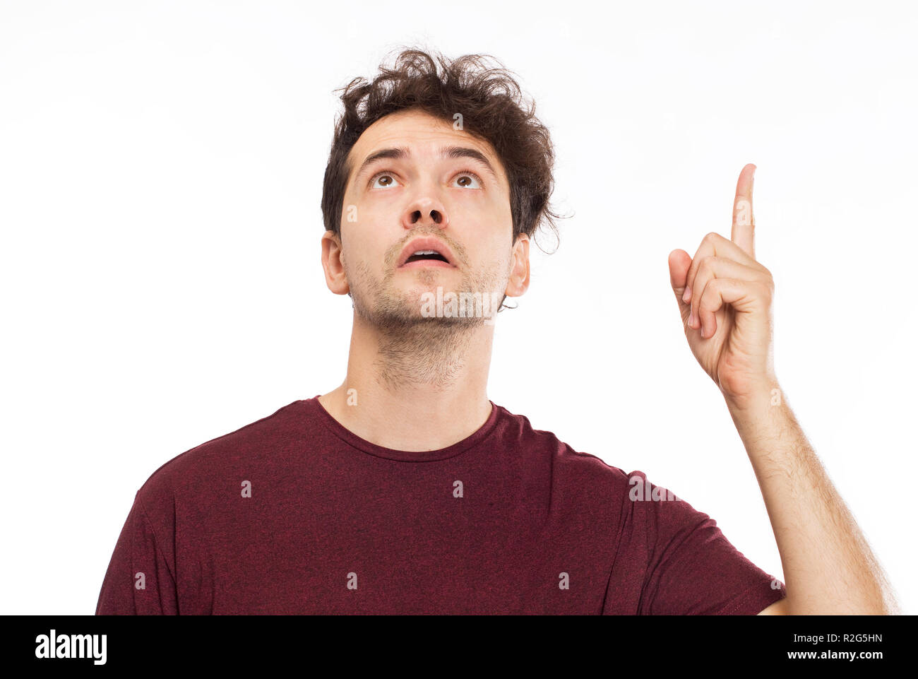 Man looking up hi-res stock photography and images - Alamy