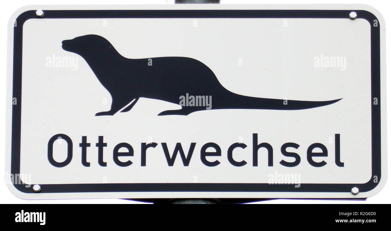 Otter warning sign hi-res stock photography and images - Alamy