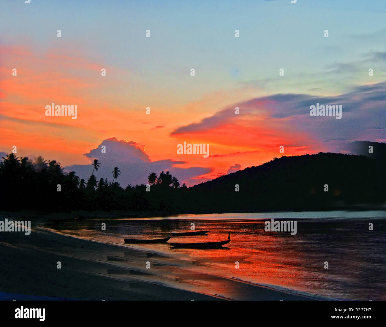 sunset on koh samui Stock Photo - Alamy