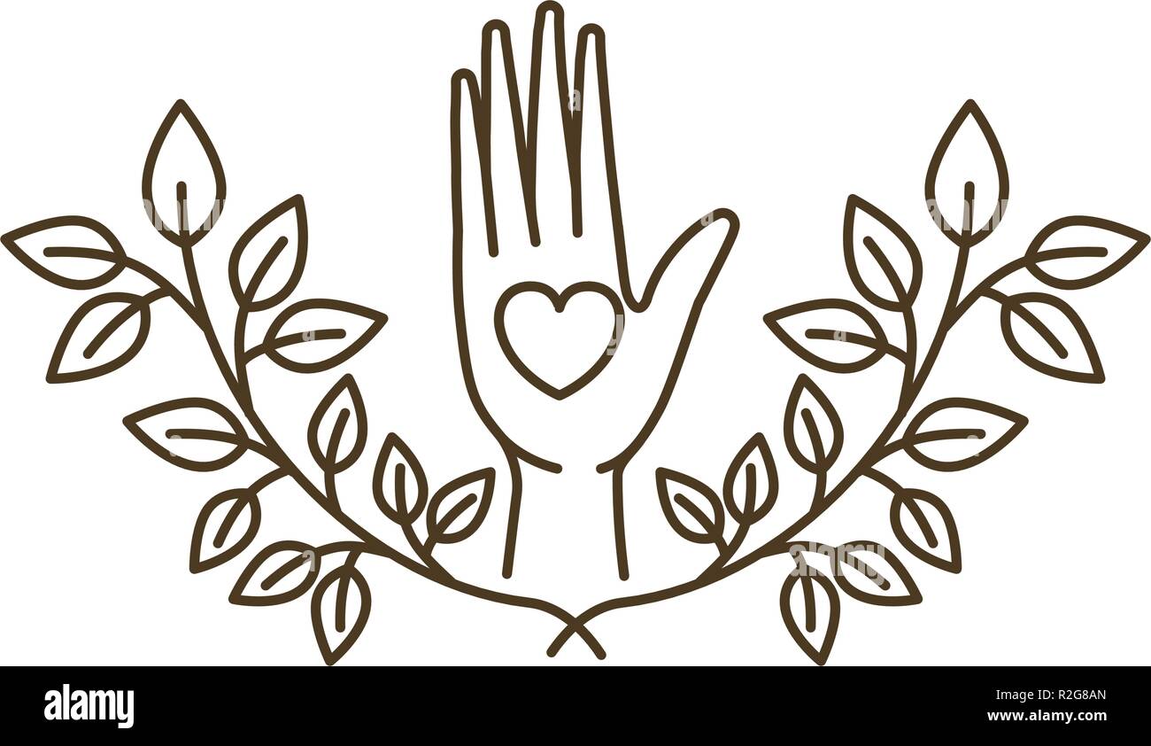 open hand with heart isolated icon Stock Vector Image & Art - Alamy