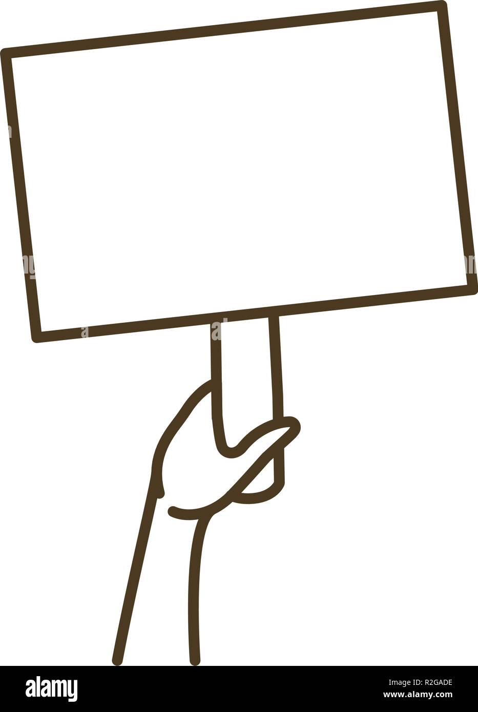 hands with protest sign isolated icon Stock Vector Image & Art - Alamy