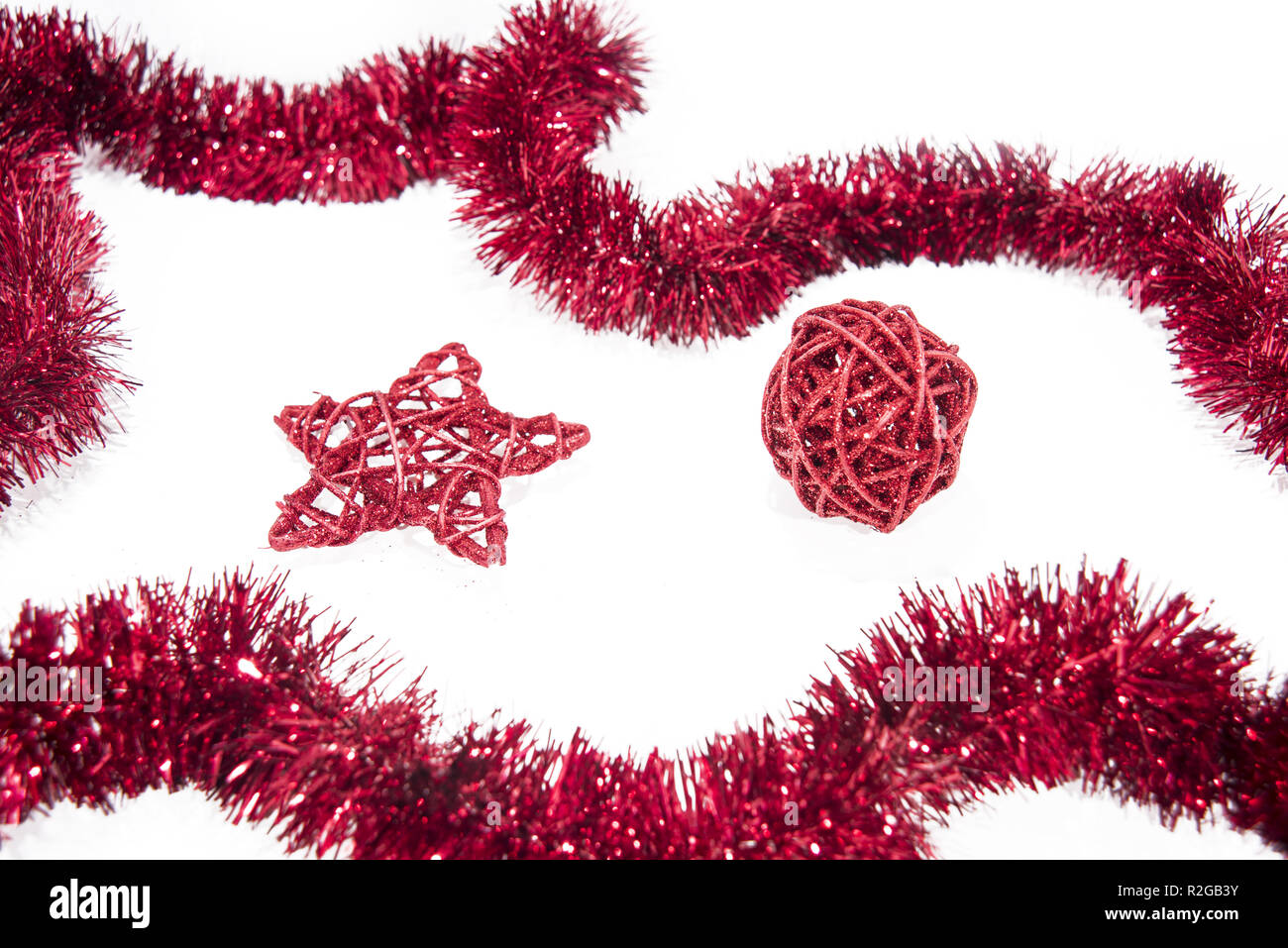 Christmas garland. Abstract isolated photo on white background Stock ...