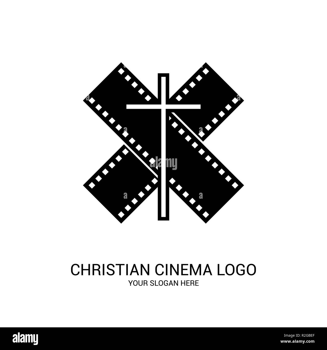 Christian cinema logo. Symbols of movies and videos for the ministry ...