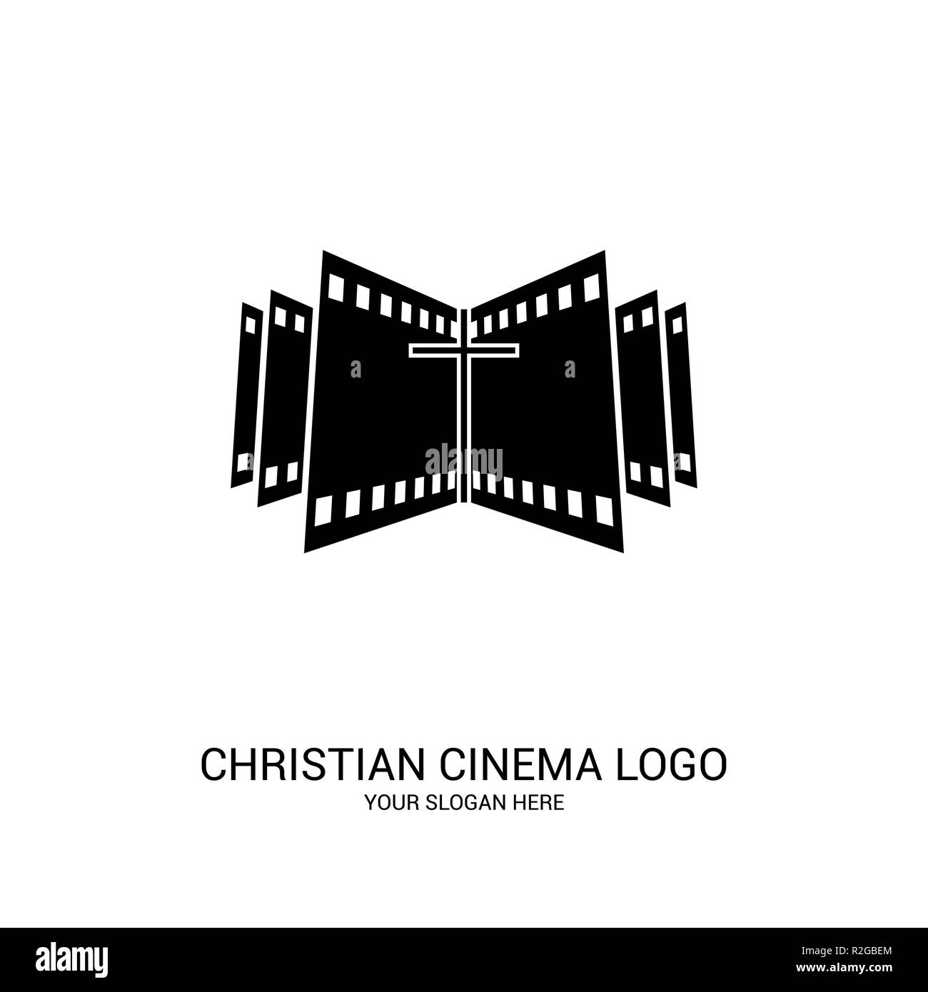 Christian cinema logo. Symbols of movies and videos for the ministry ...