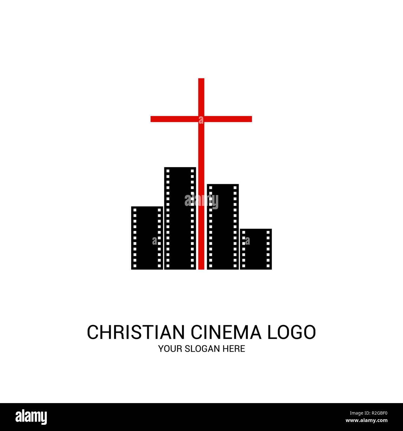 Christian cinema logo. Symbols of movies and videos for the ministry ...