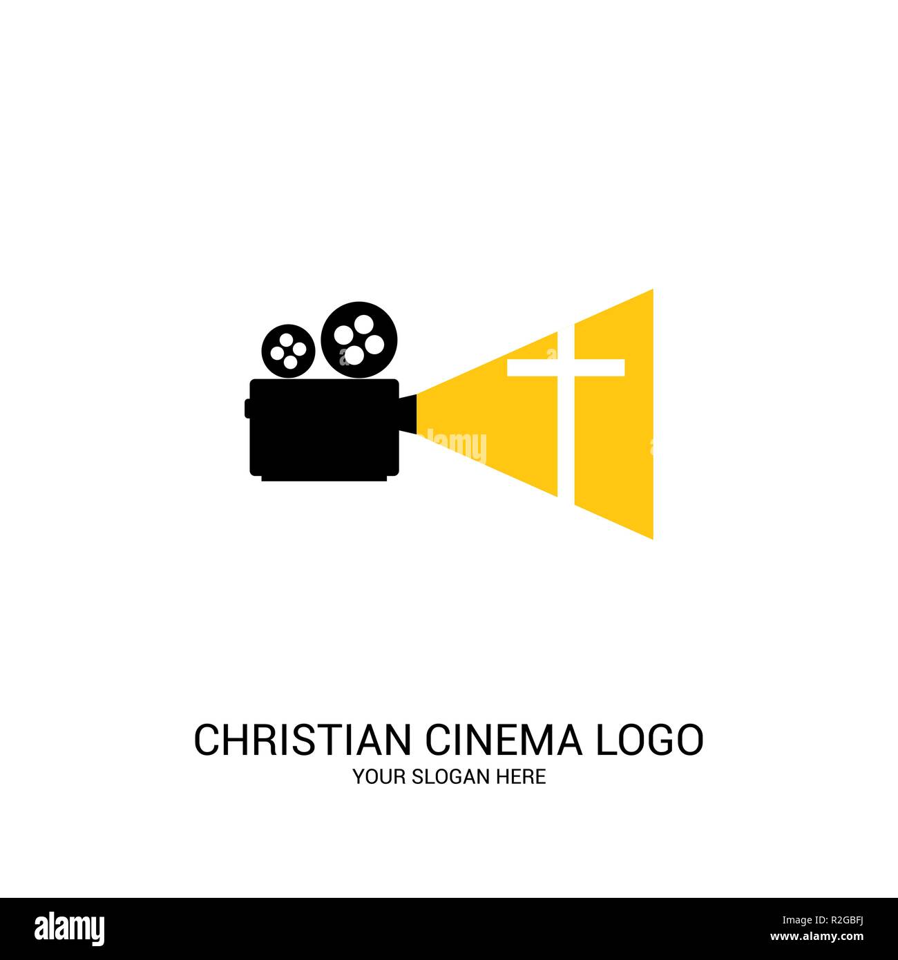 Christian cinema logo. Symbols of movies and videos for the ministry ...