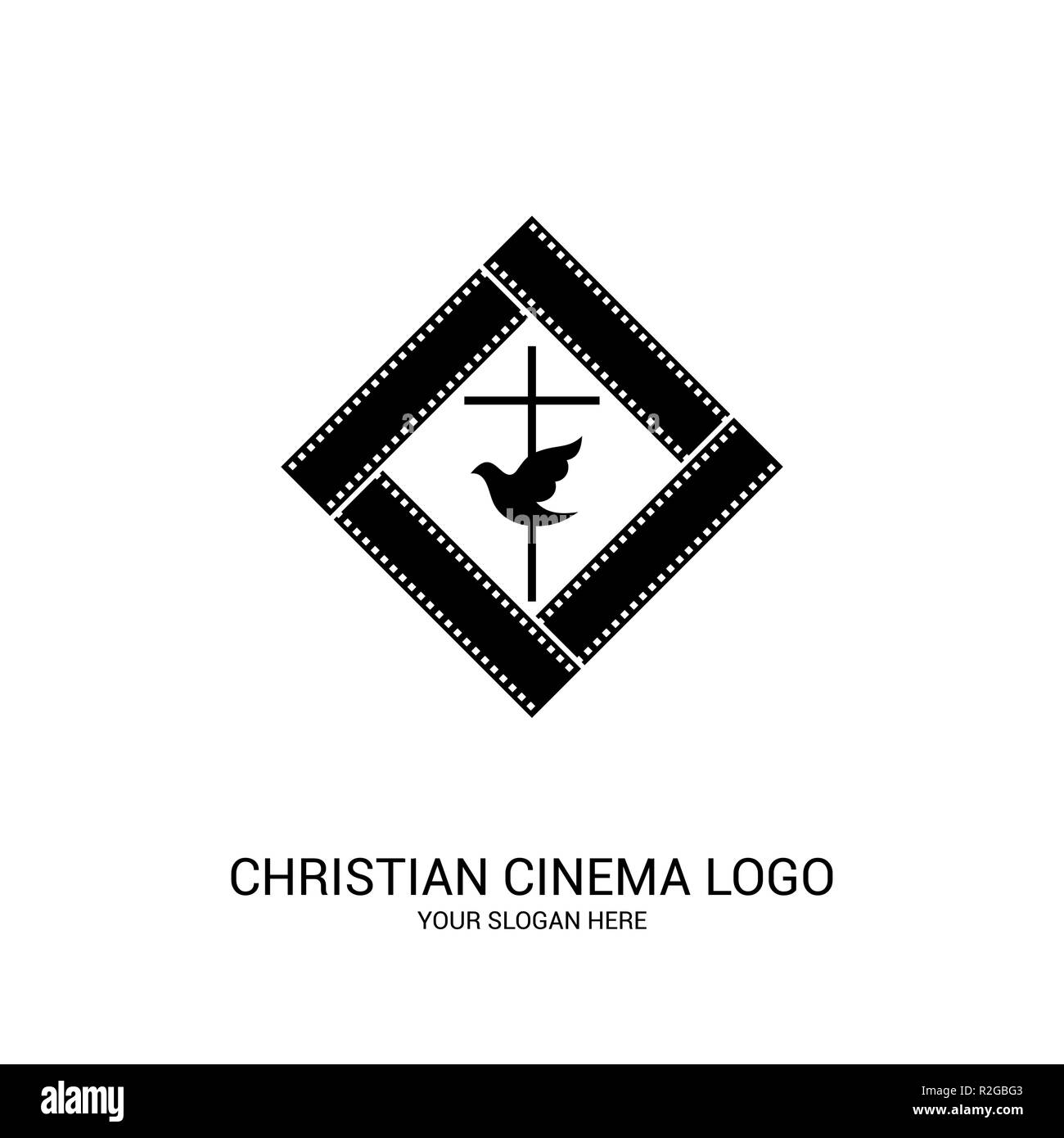 Christian cinema logo. Symbols of movies and videos for the ministry ...