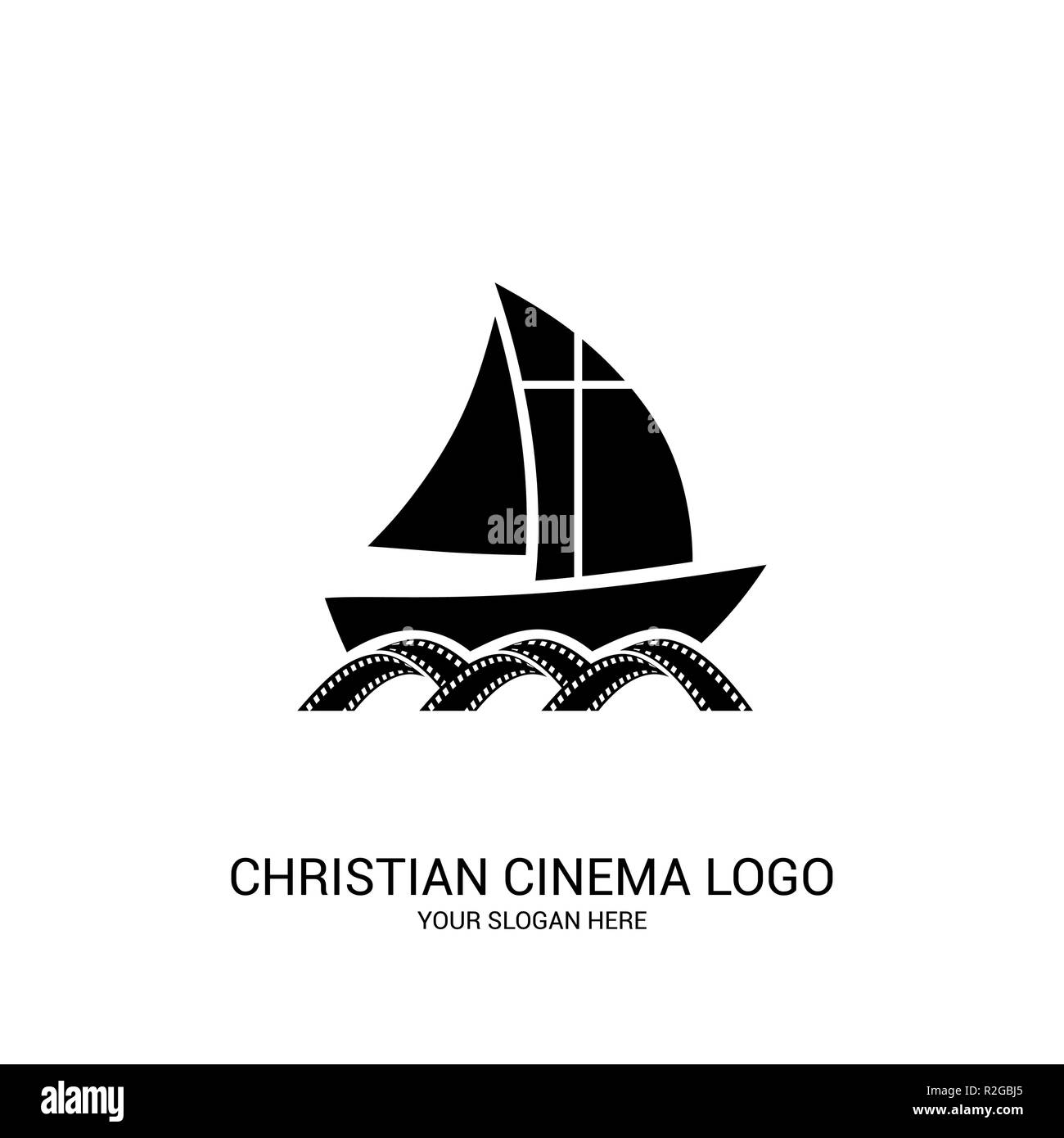 Christian cinema logo. Symbols of movies and videos for the ministry ...