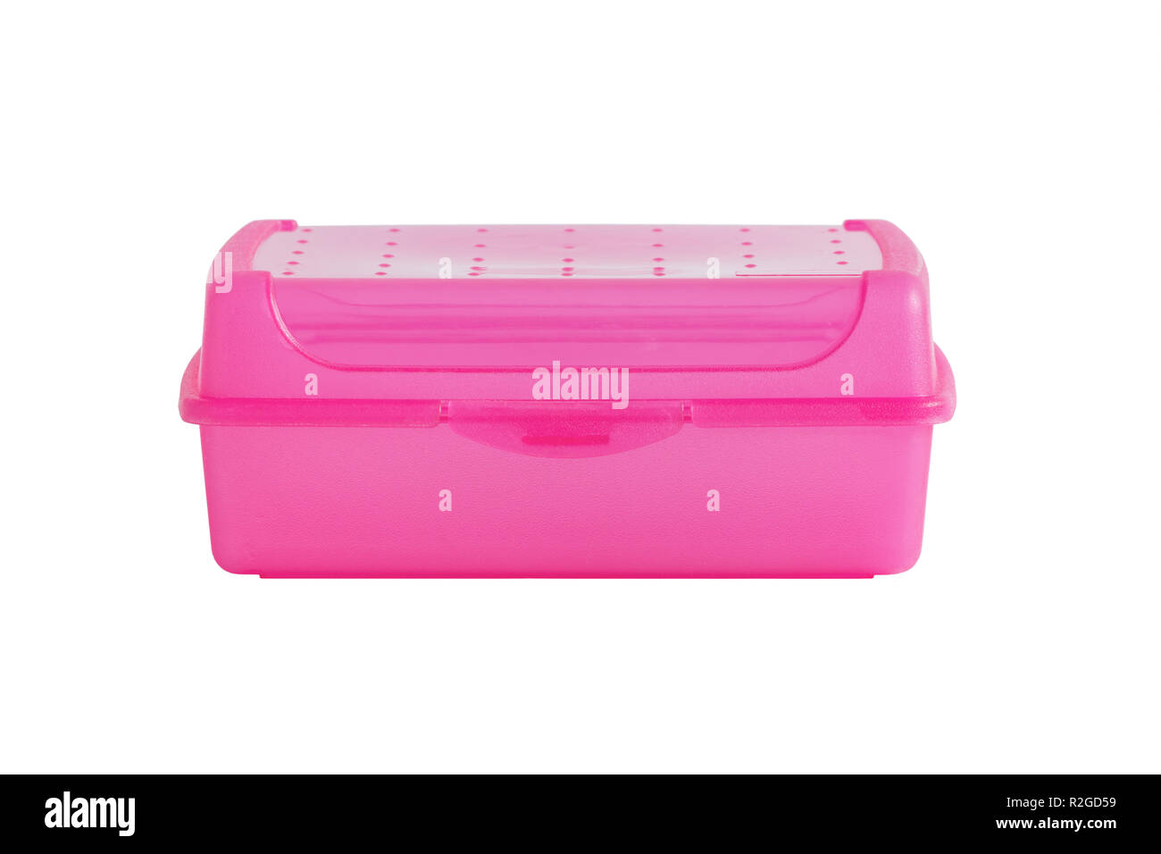 Insulated lunch box. Plastic, pink lunch box Stock Photo - Alamy