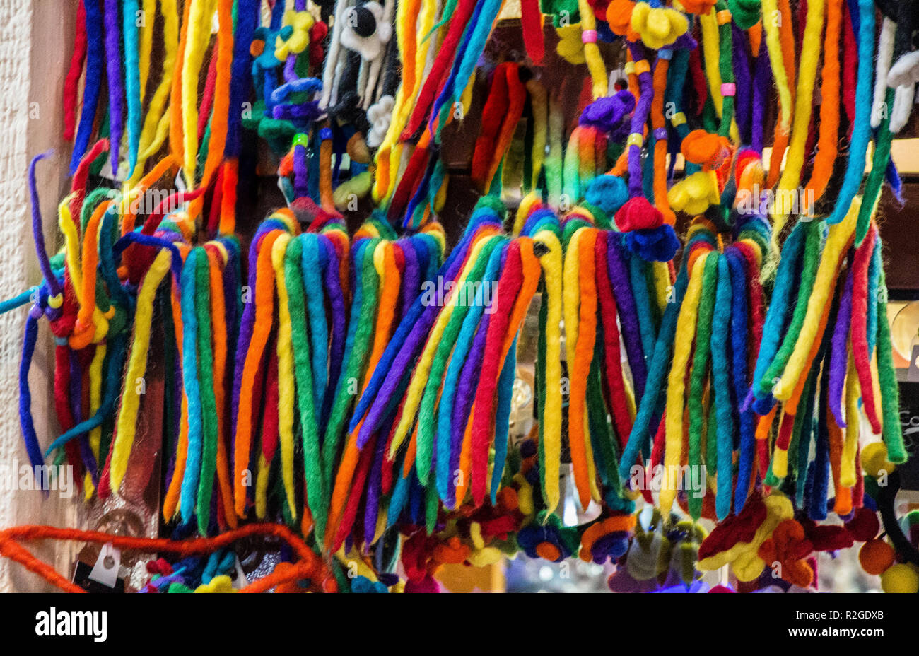 Colorful objects make mixed multi color background Stock Photo - Alamy