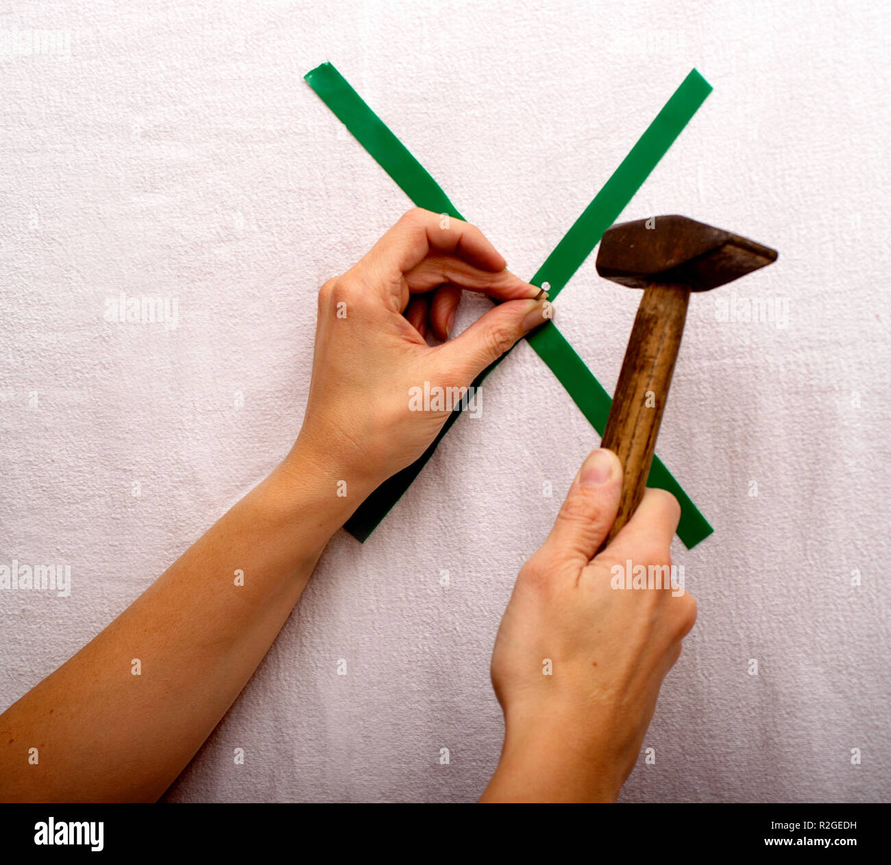 Hit hand hands craftsman hi-res stock photography and images - Alamy