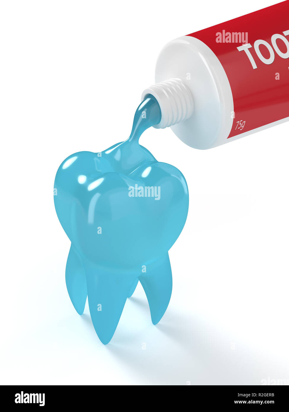 3d render of toothpaste with tooth over white background Stock Photo ...