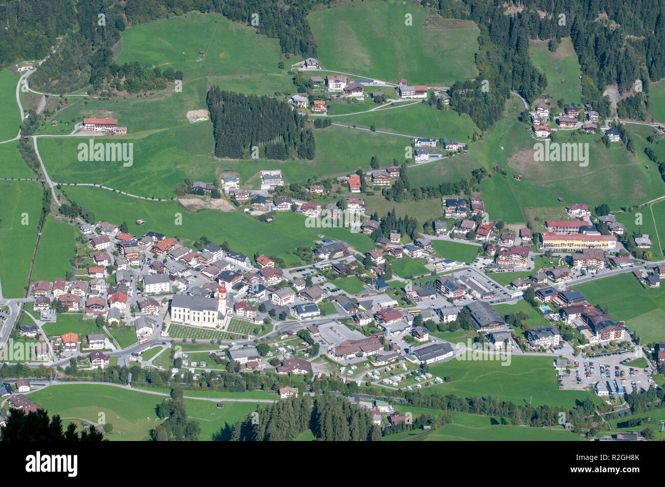 Neustift im Stubaital and Stubai Valley as seen from the summit of ...