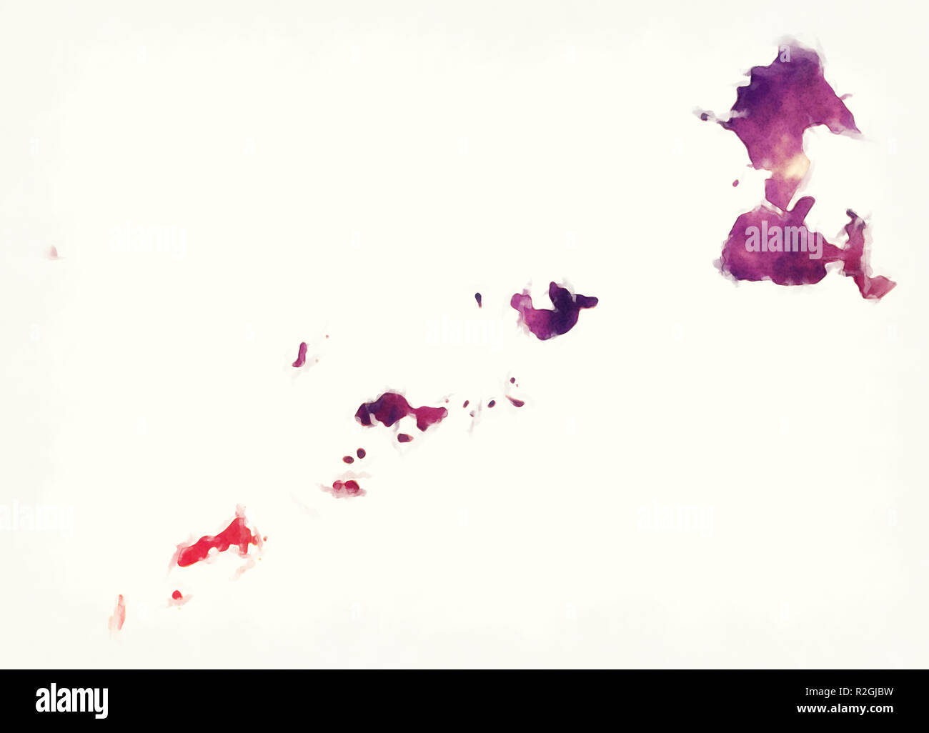 Muslim Mindanao region watercolor map of the Philippines Stock Photo ...