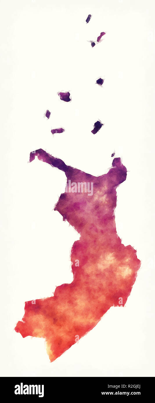 Cagayan Valley region watercolor map of the Philippines Stock Photo - Alamy