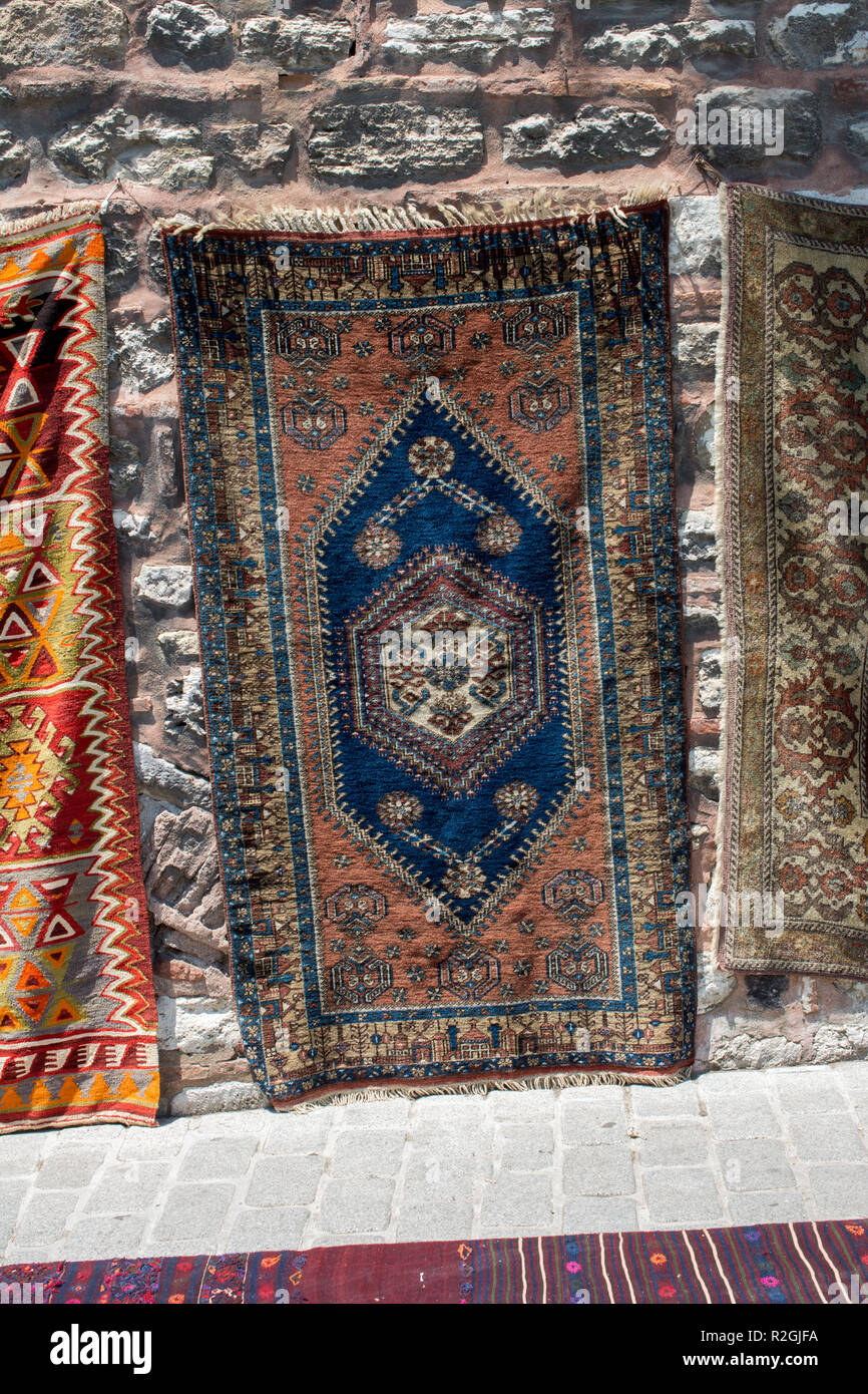 Traditional Turkish hand made carpet and rugs Stock Photo - Alamy