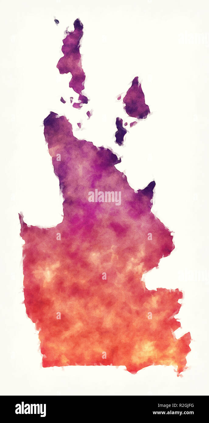 Caraga region watercolor map of the Philippines Stock Photo - Alamy