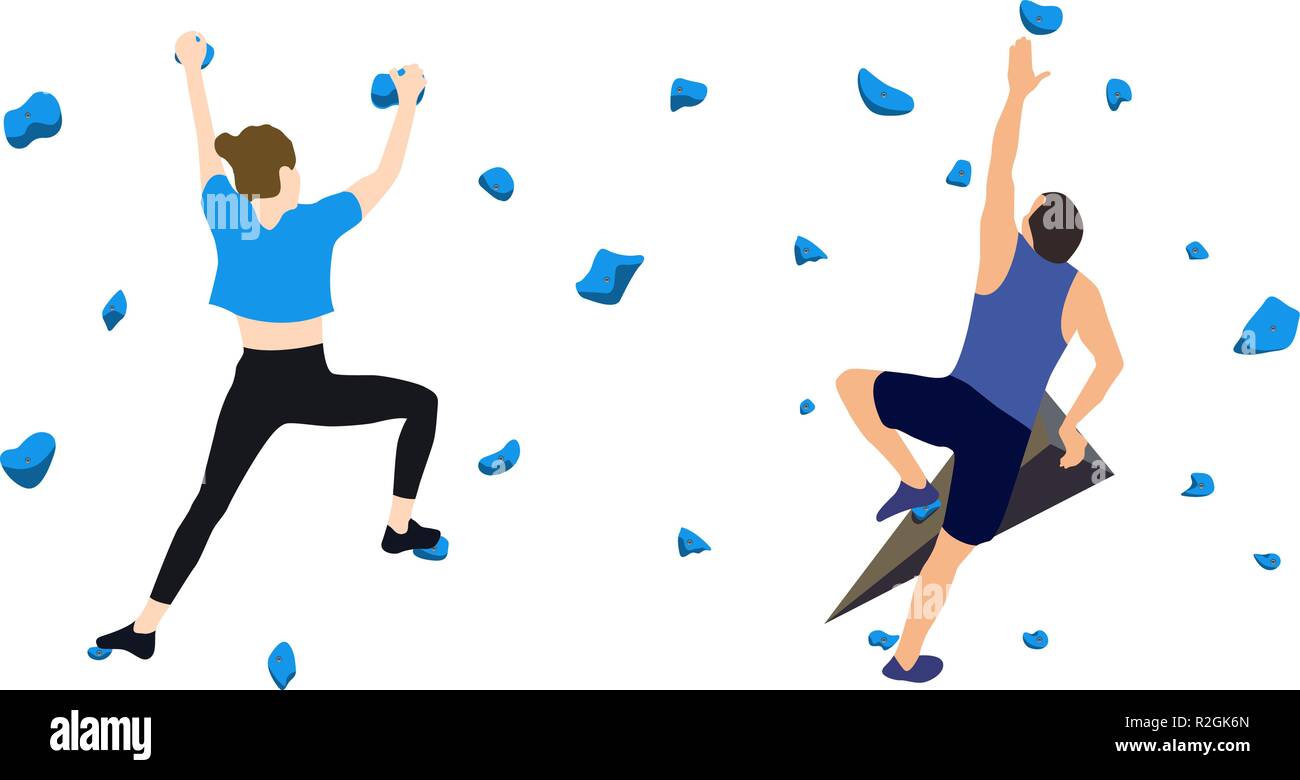 Climbers on a climbing wall Stock Vector Image & Art - Alamy