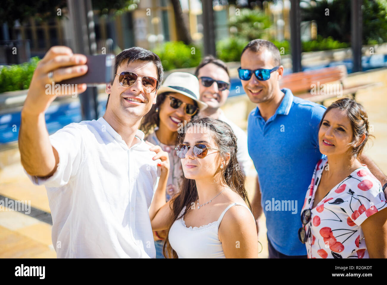 Taking group selfie hi-res stock photography and images - Alamy