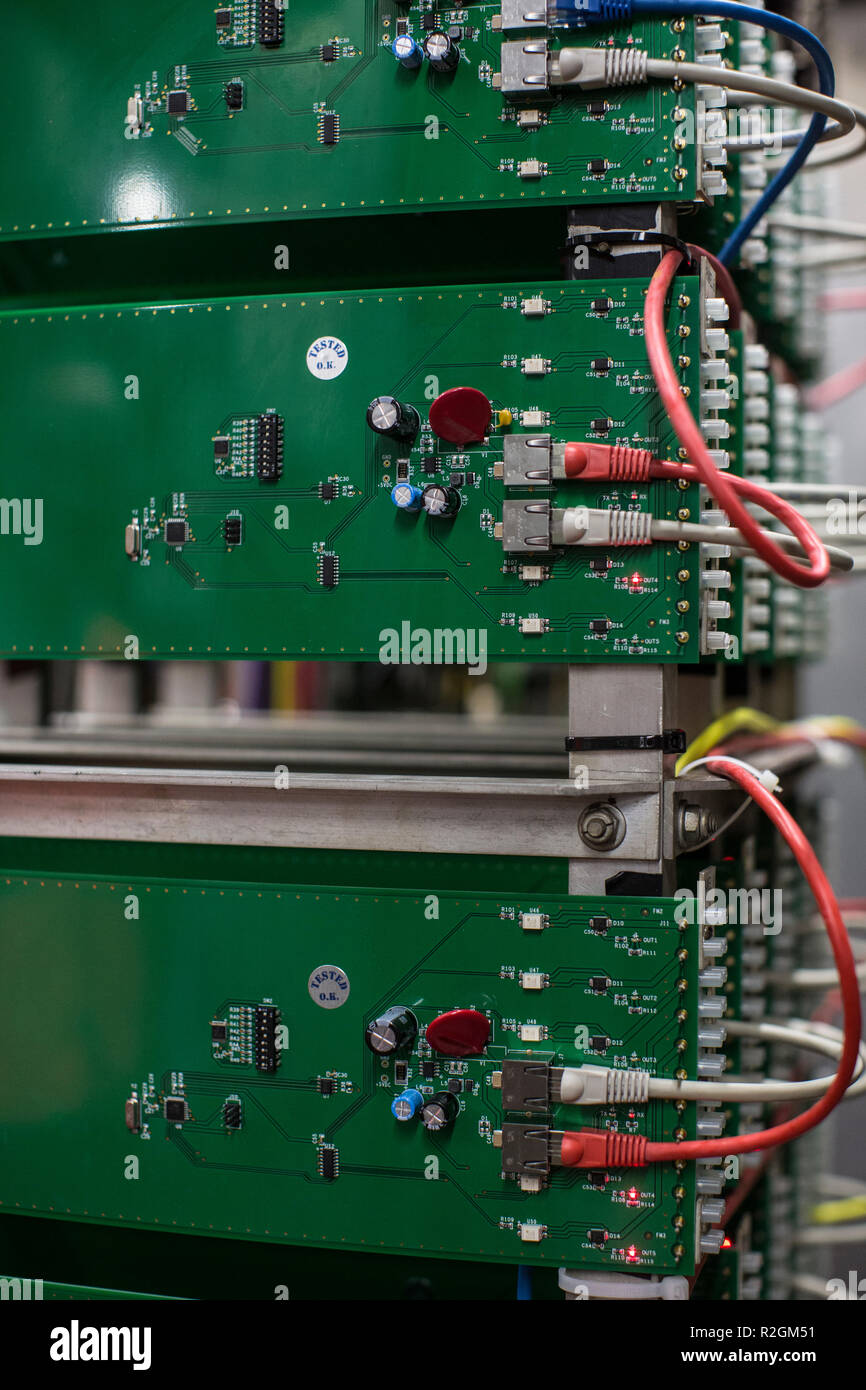 Earl's Court London Underground Station upper relay room, signalling ...