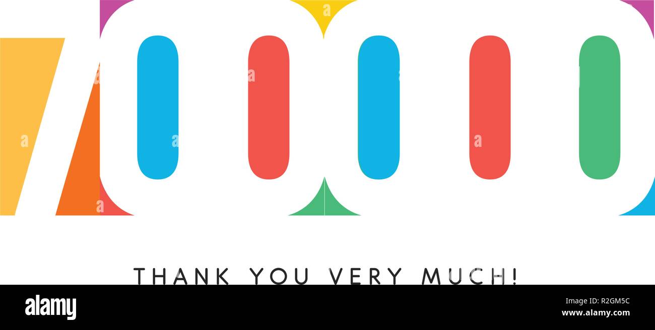 Seven hundred thousand subscribers baner. Colorful logo for anniversary ...