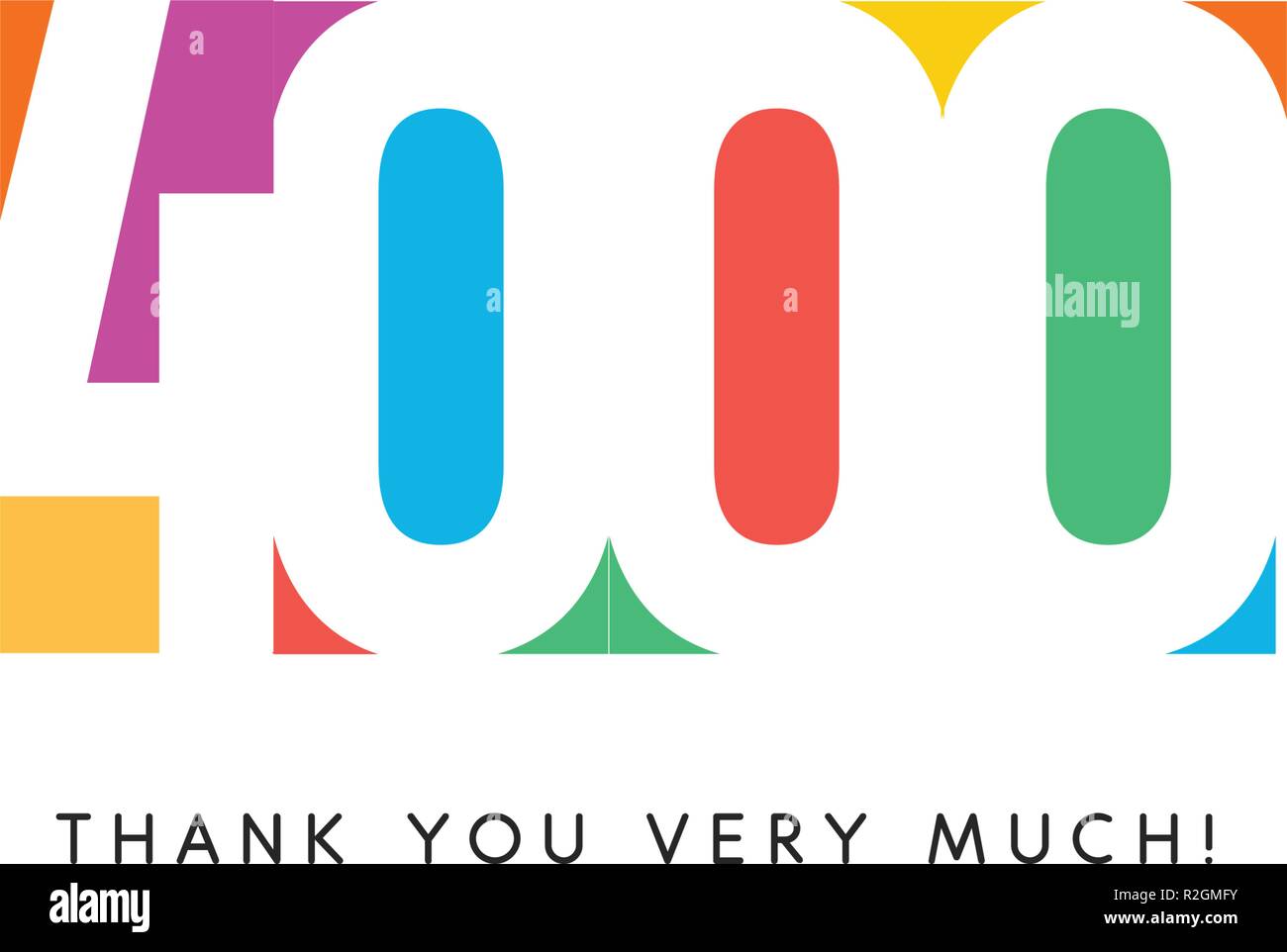 Four thousand subscribers baner. Colorful logo for anniversary day ...