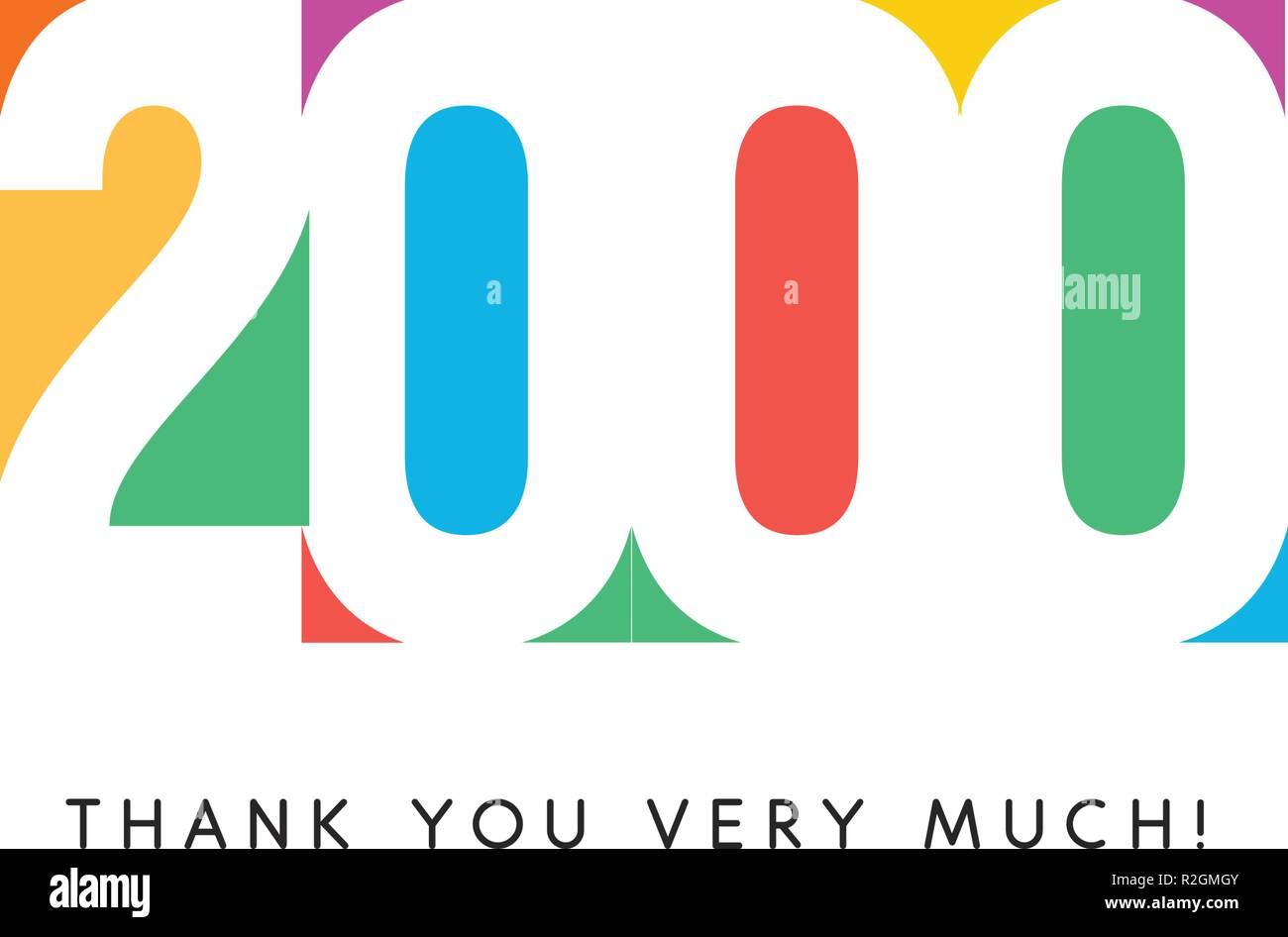 Two thousand subscribers baner. Colorful logo for anniversary day Stock ...
