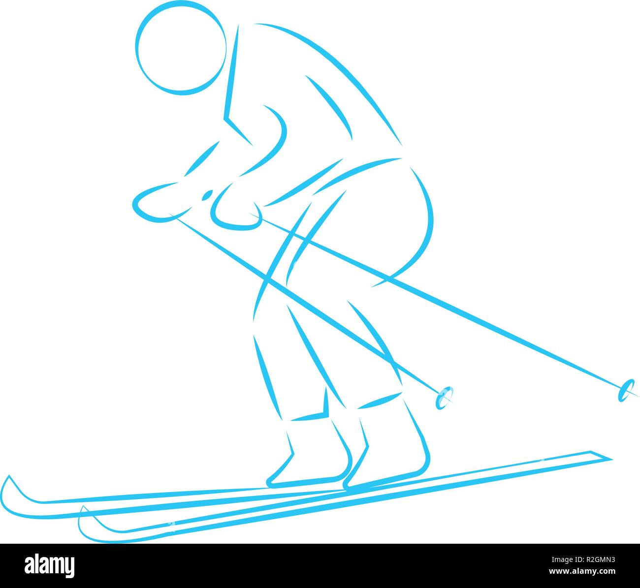drawing outline winter sport Stock Vector Image & Art - Alamy