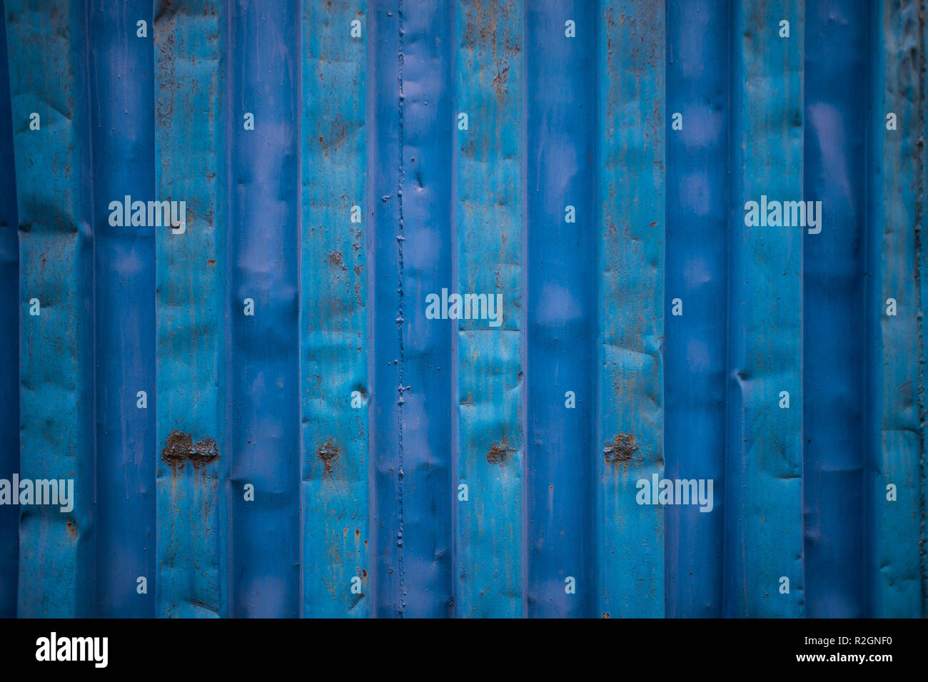 Blue cargo ship container texture close up without labels as a graphic ...