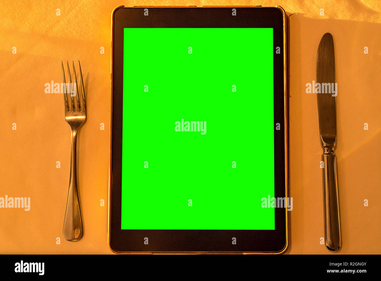 Menu restaurant tablet hi-res stock photography and images - Alamy