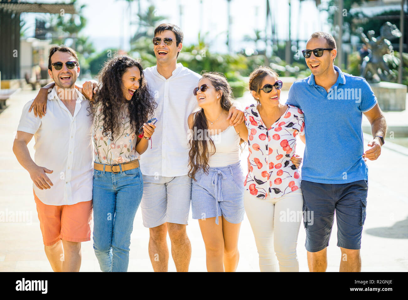 Six friends talking hi-res stock photography and images - Alamy