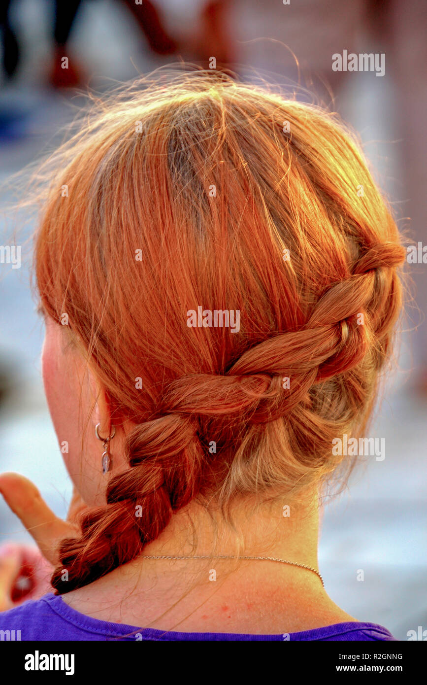 Braids back of head hi-res stock photography and images - Alamy